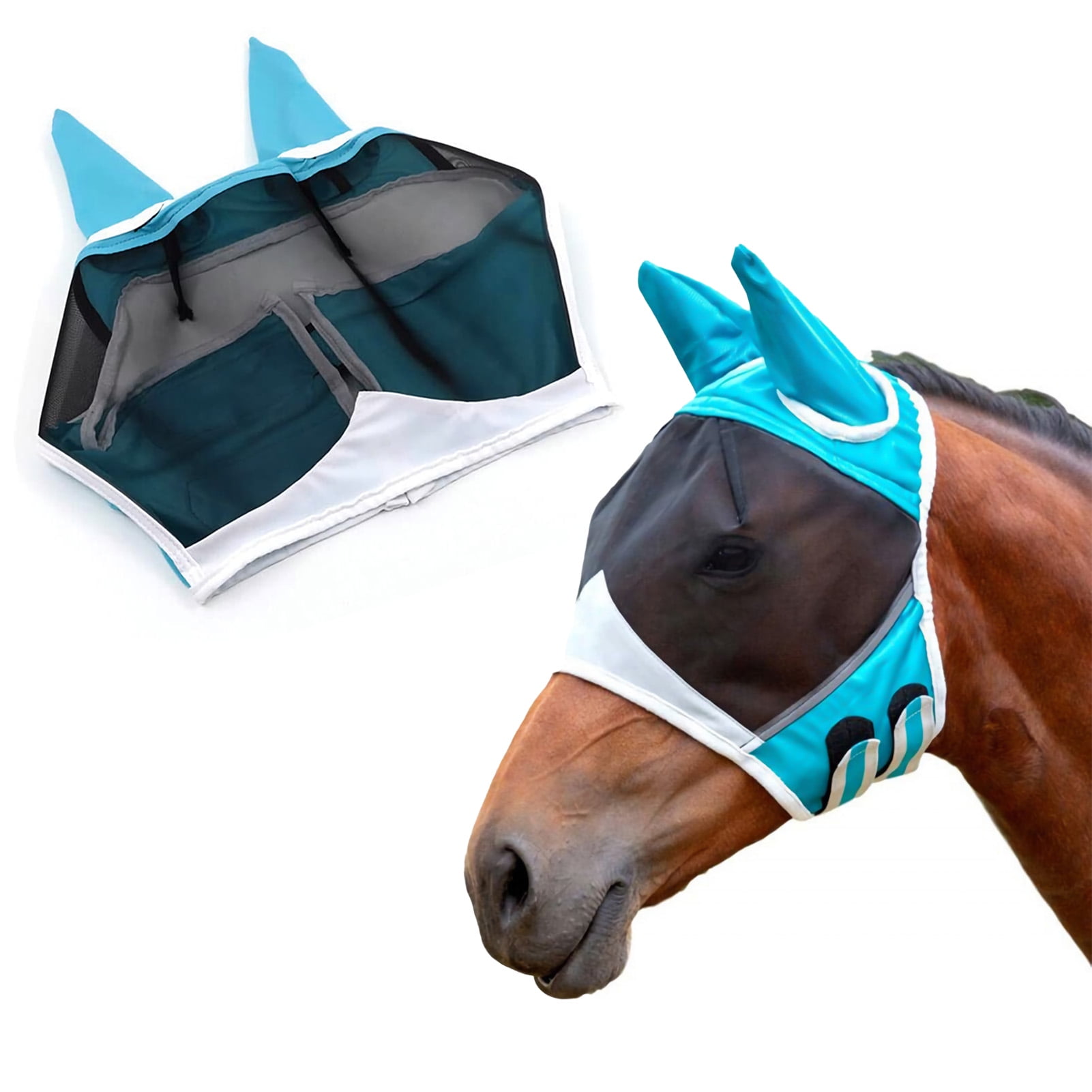 Horse fly mask, Horse Fly Mask with Ears and Enhanced Coverage, UV ...