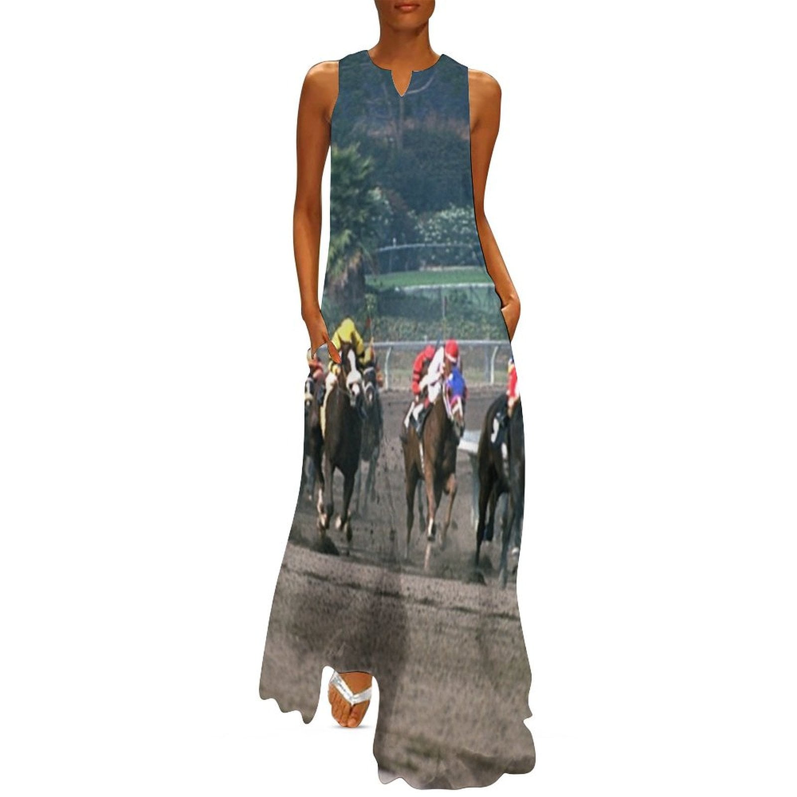 Horse racing track Long Dress dresses for women 2025 Female dress dress ...