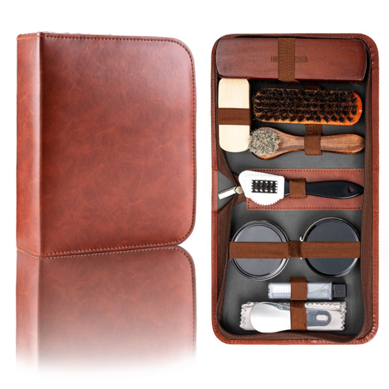 HorseHair Shoe Brush Set Leather Care Cleaning Polishing Tools Cleaner ...