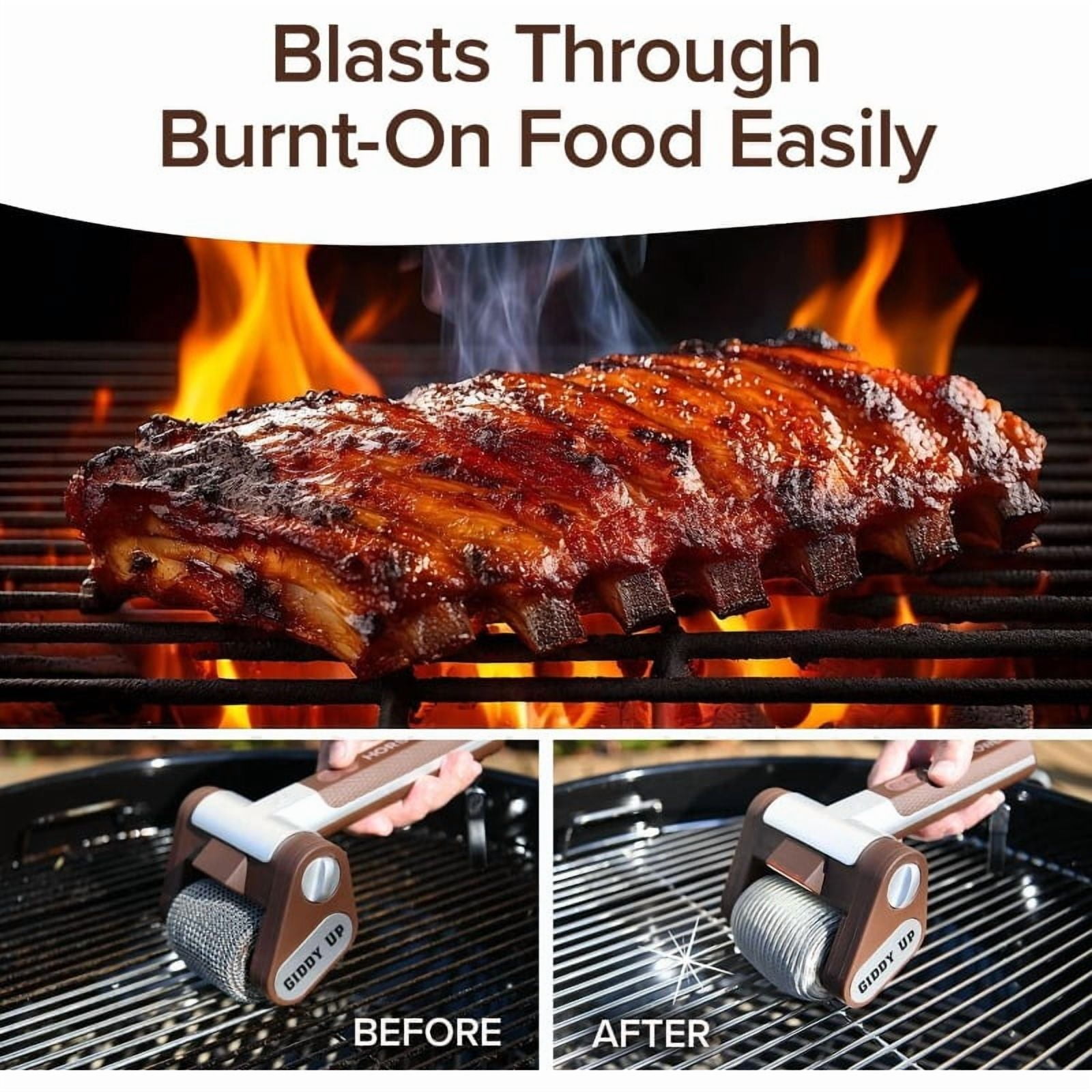 Cordless Electric Grill Cleaner, Rechargeable BBQ Tool with 350 RPM ...