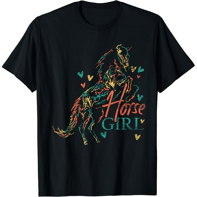 Horseback Rider Horse Girl Equestrian Women Girls Horse T-Shirt - Walmart.com