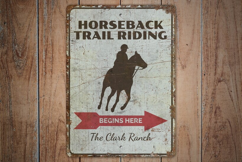 Horseback Trail Riding Horse Lover Sign Horse Riders Sign Horse Riders ...