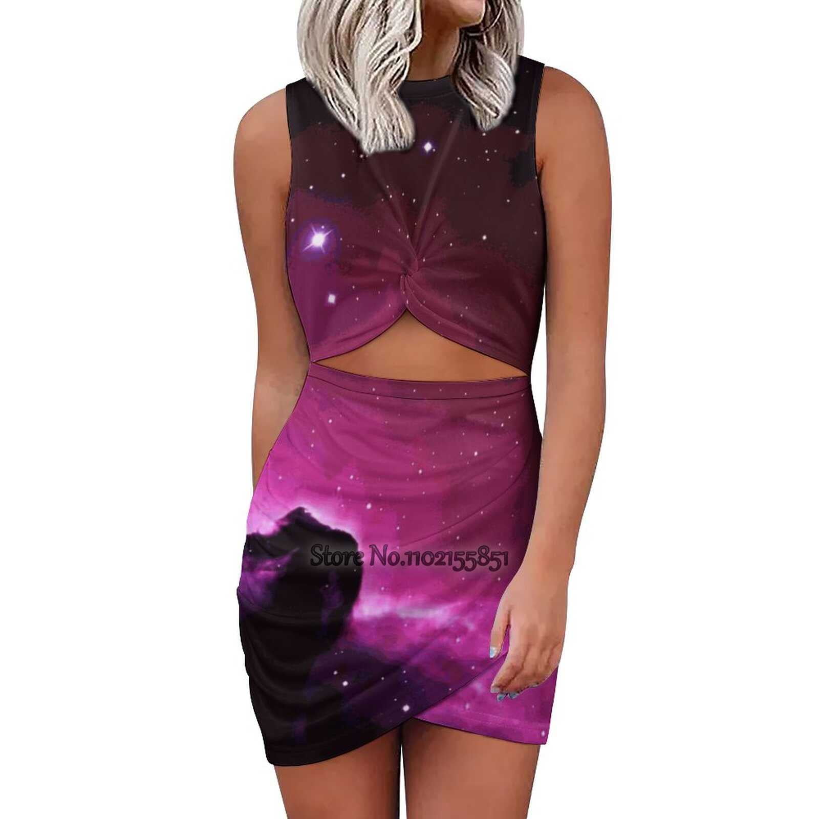 Horsehead Nebula Back Lacing Backless Dress Square Neck Dress Evening ...