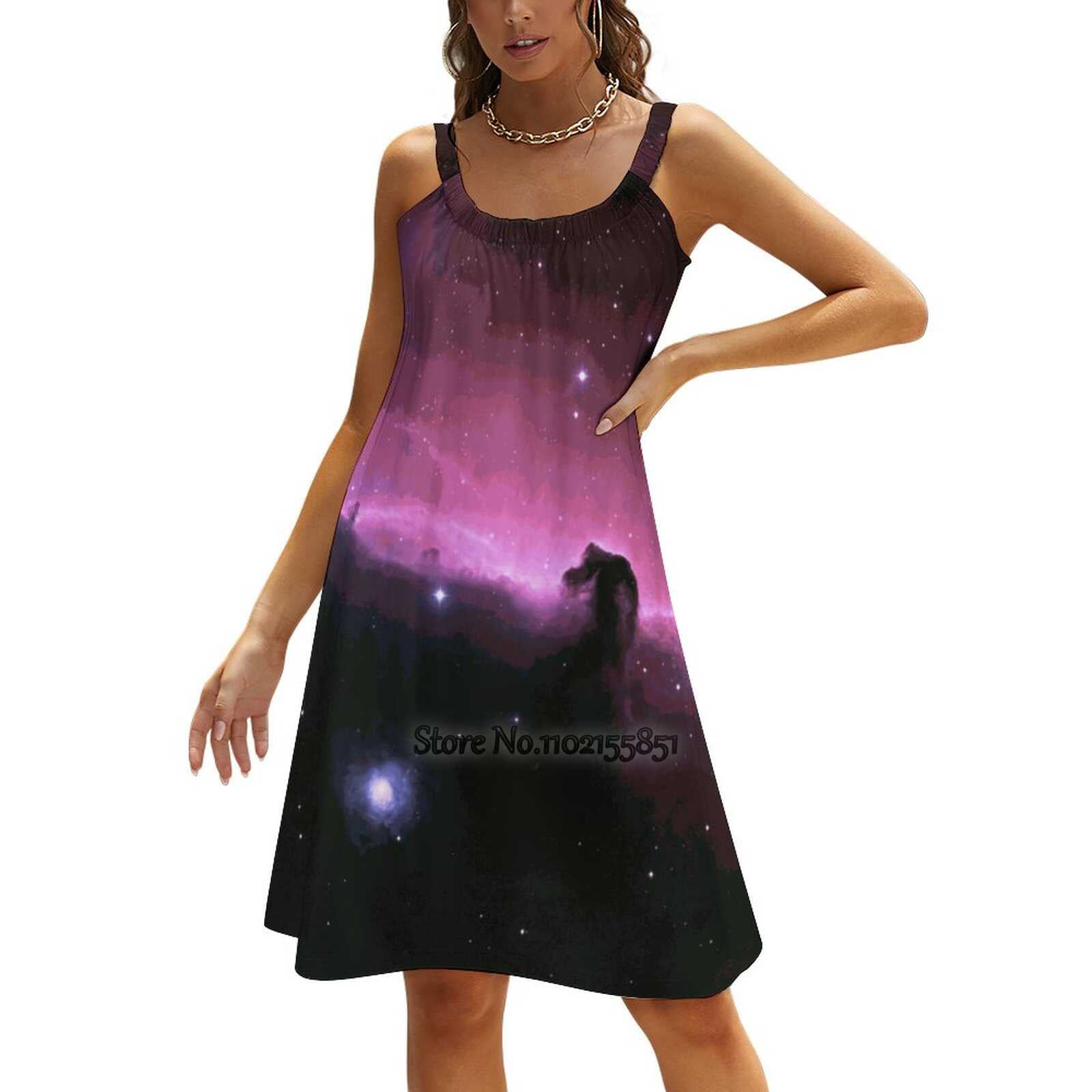 Horsehead Nebula Back Lacing Backless Dress Square Neck Dress New ...