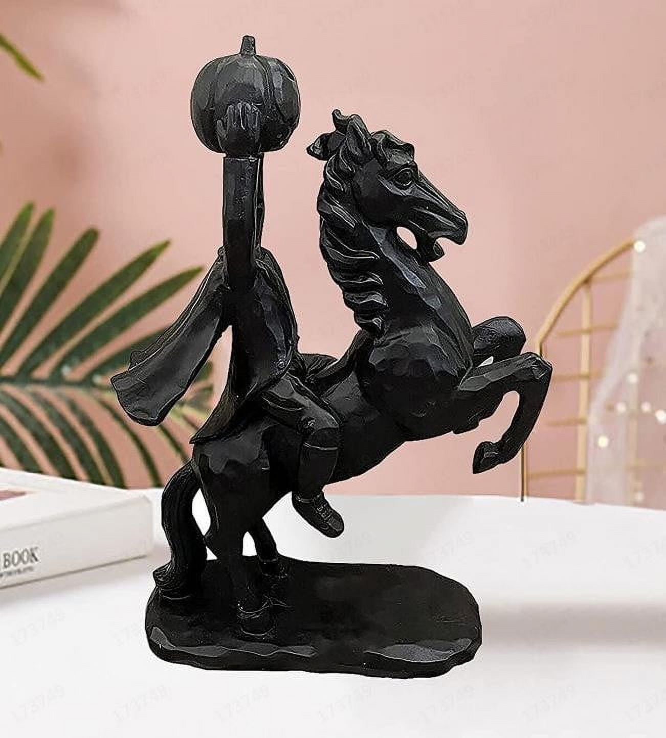 Horseman Statue, Black Resin Figurine, Handcrafted Gothic Halloween ...