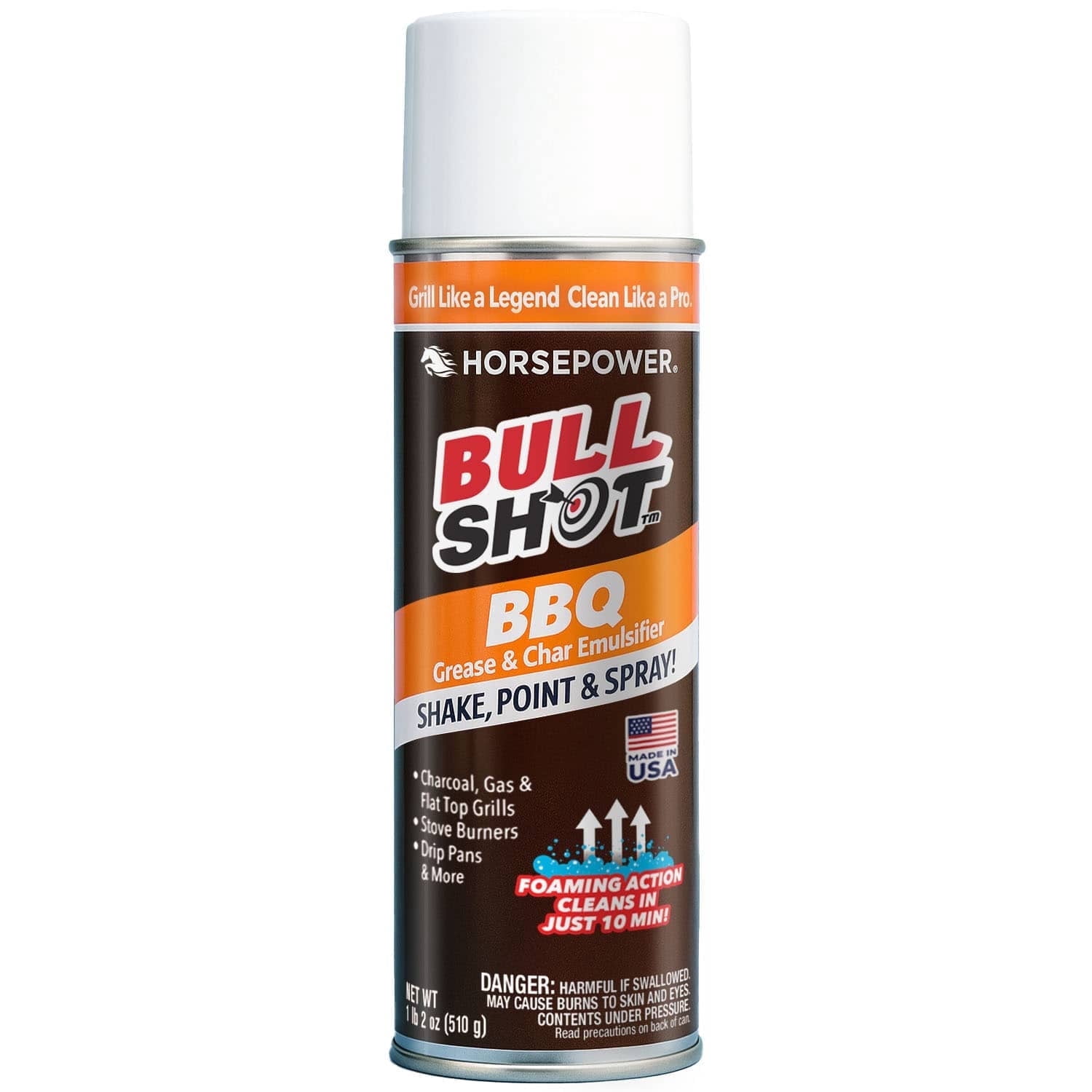 Bull Shot BBQ, Foaming Grill Cleaner, AS SEEN ON TV, Professional ...