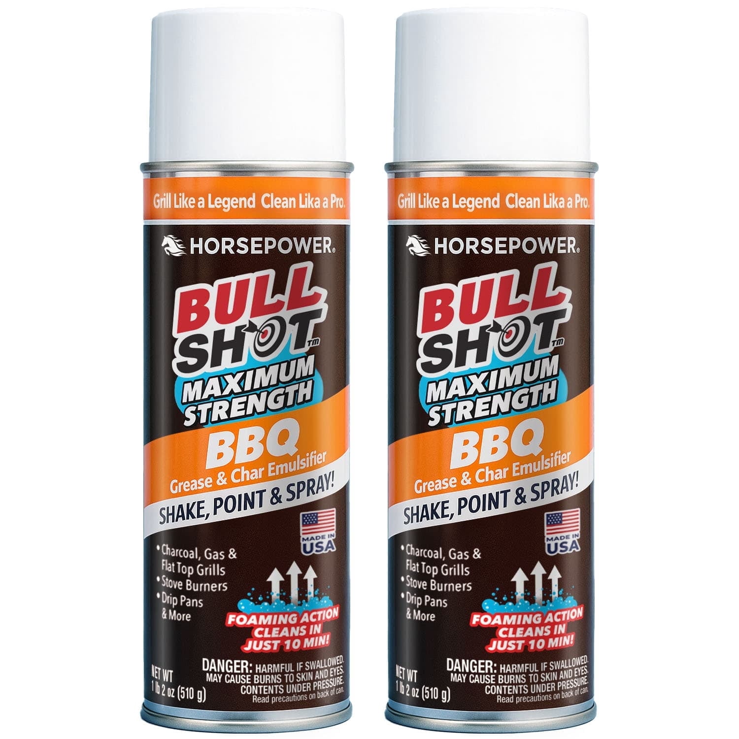 Horsepower Bull Shot BBQ Grill Cleaner, Super-Concentrated, Foaming ...