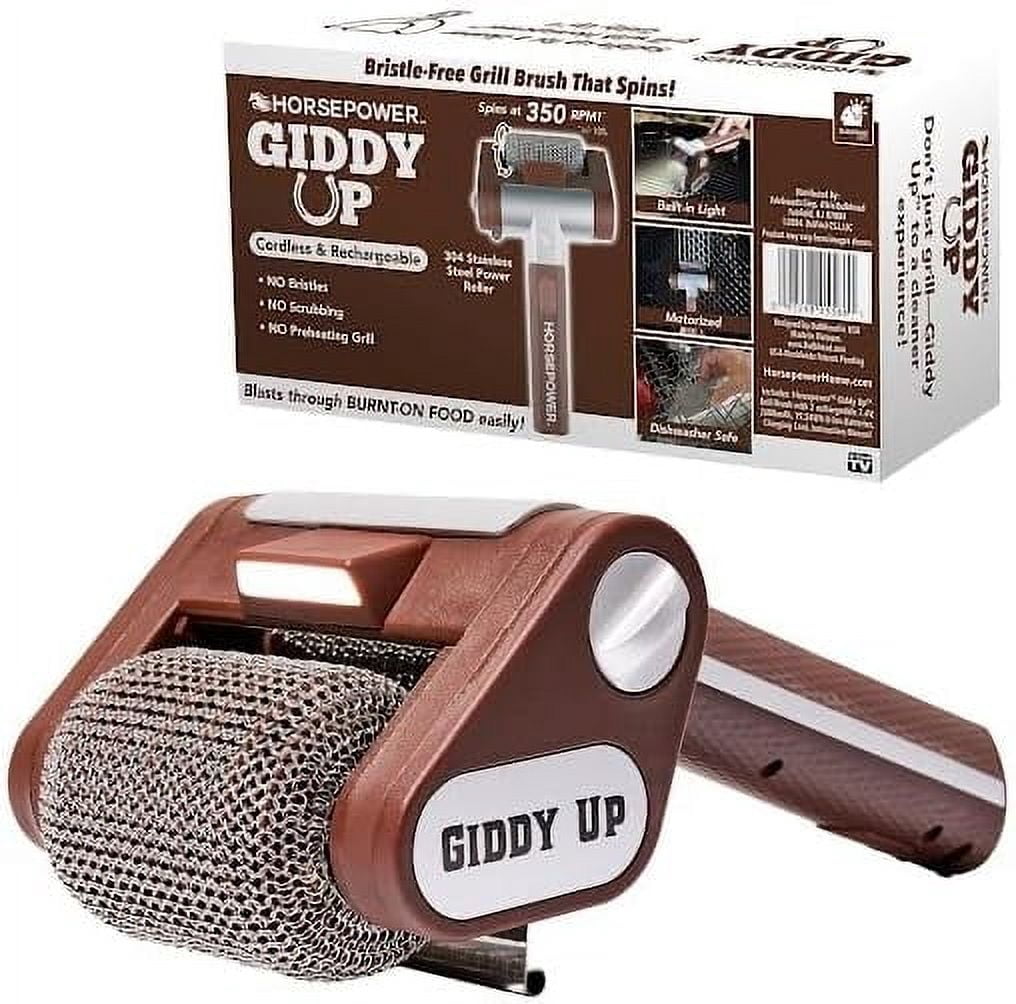 Giddy Up Spin Power Grill Brush Cordless Rechargeable - Bristle-Free ...