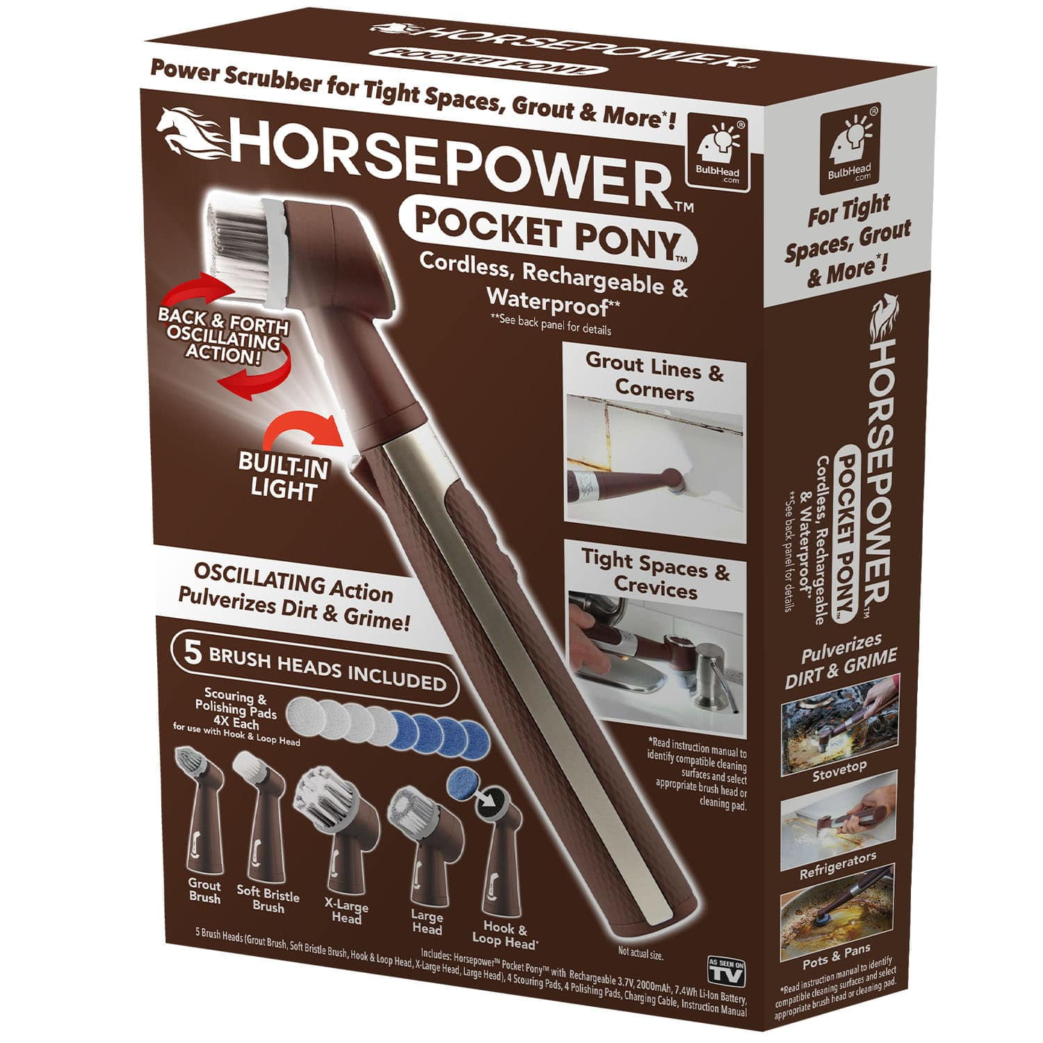 Horsepower Pocket Pony, Waterproof, Cordless, Pocket-Sized, Oscillating ...