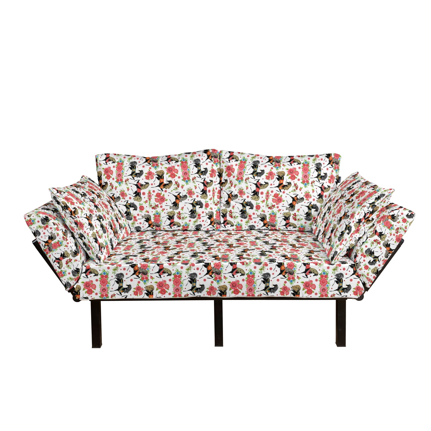 Horses Futon Couch, Abstract Floral Arrangement and Dapple Stallions ...