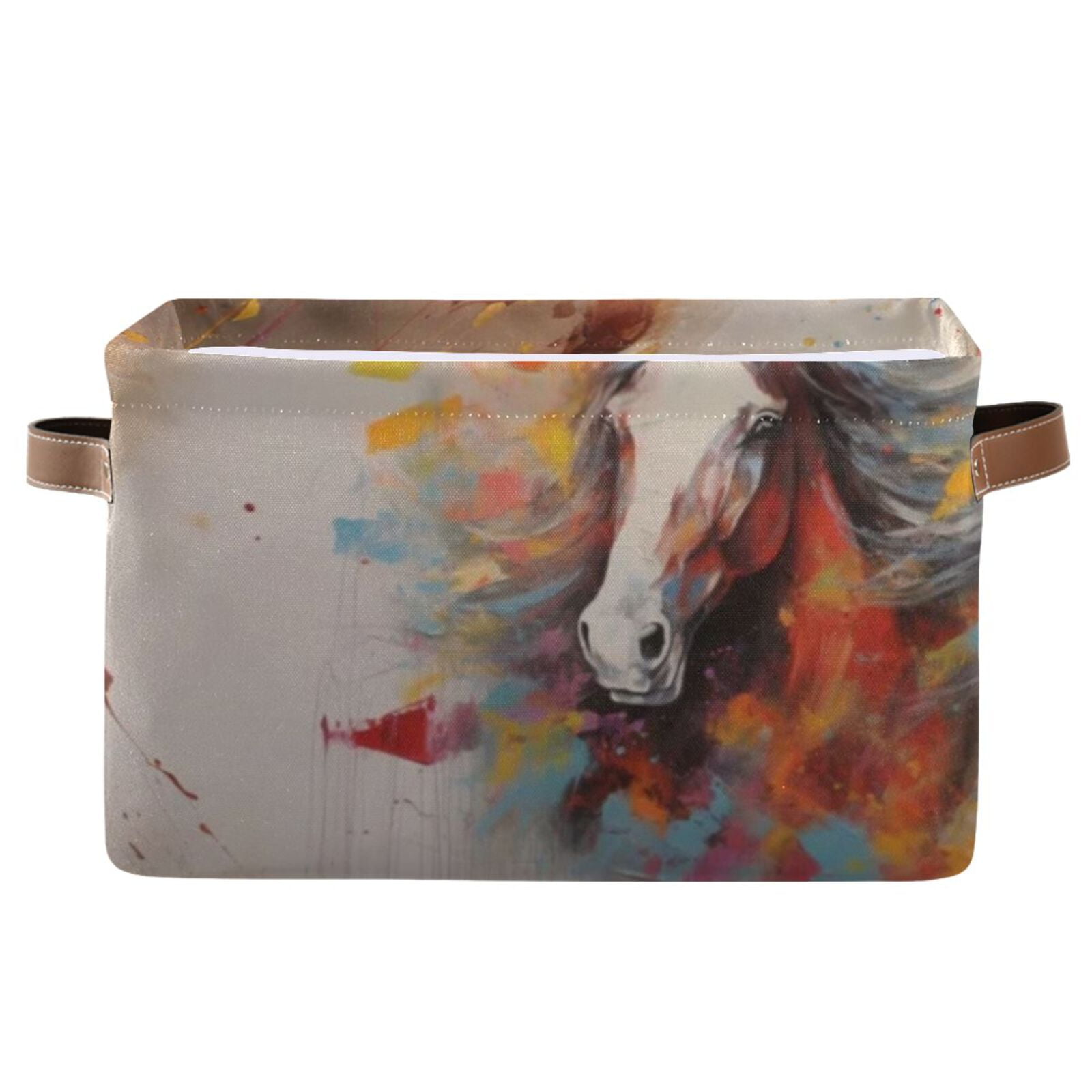 Horses Painting Storage Bins Baskets With Handles Storage Box Clothes ...