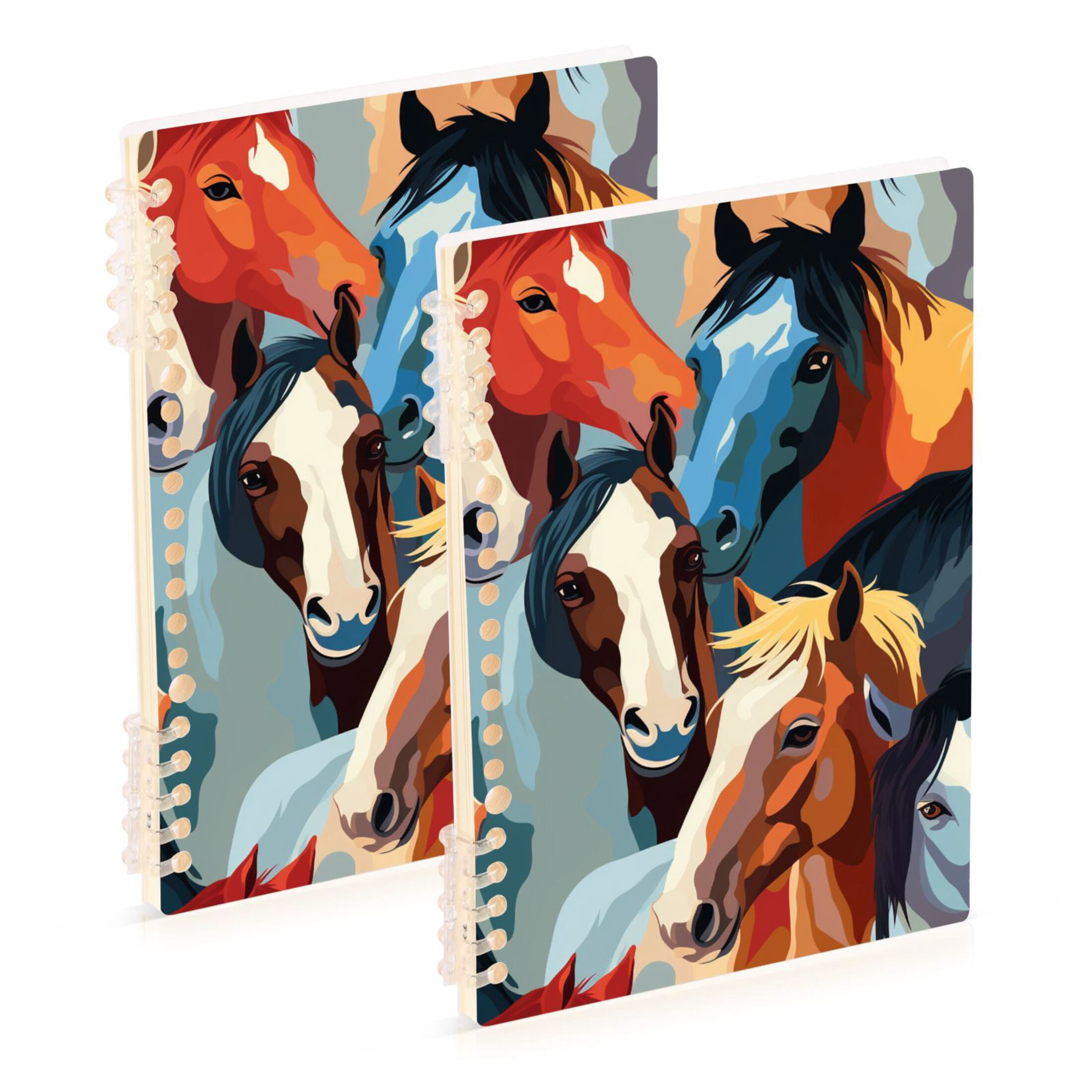 Horses Ring Binder Notebook Journey Note Diary College Ruled Spiral ...