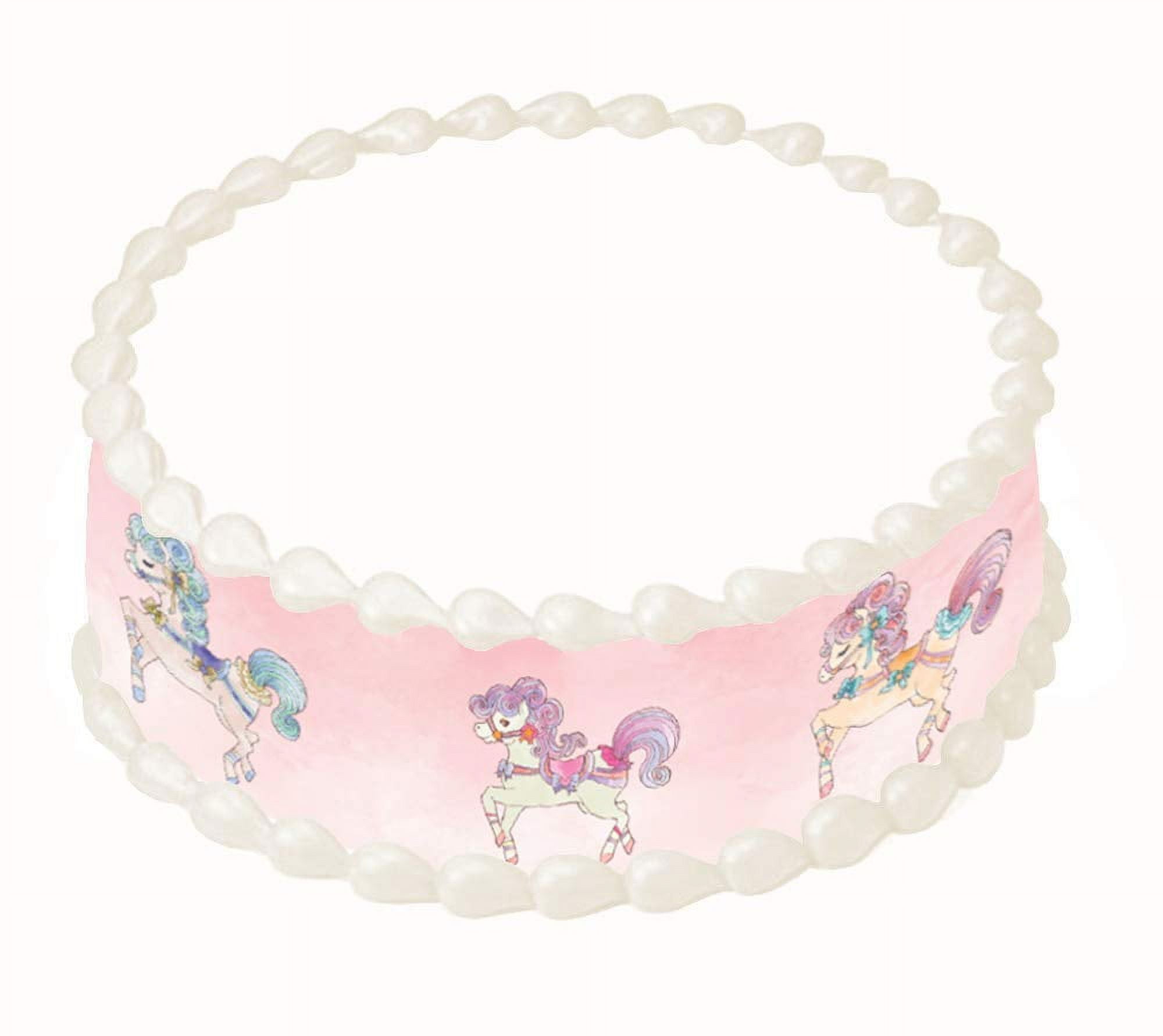 Horses Set of 3 Edible pre-cut Cake strips side border Birthday Party ...