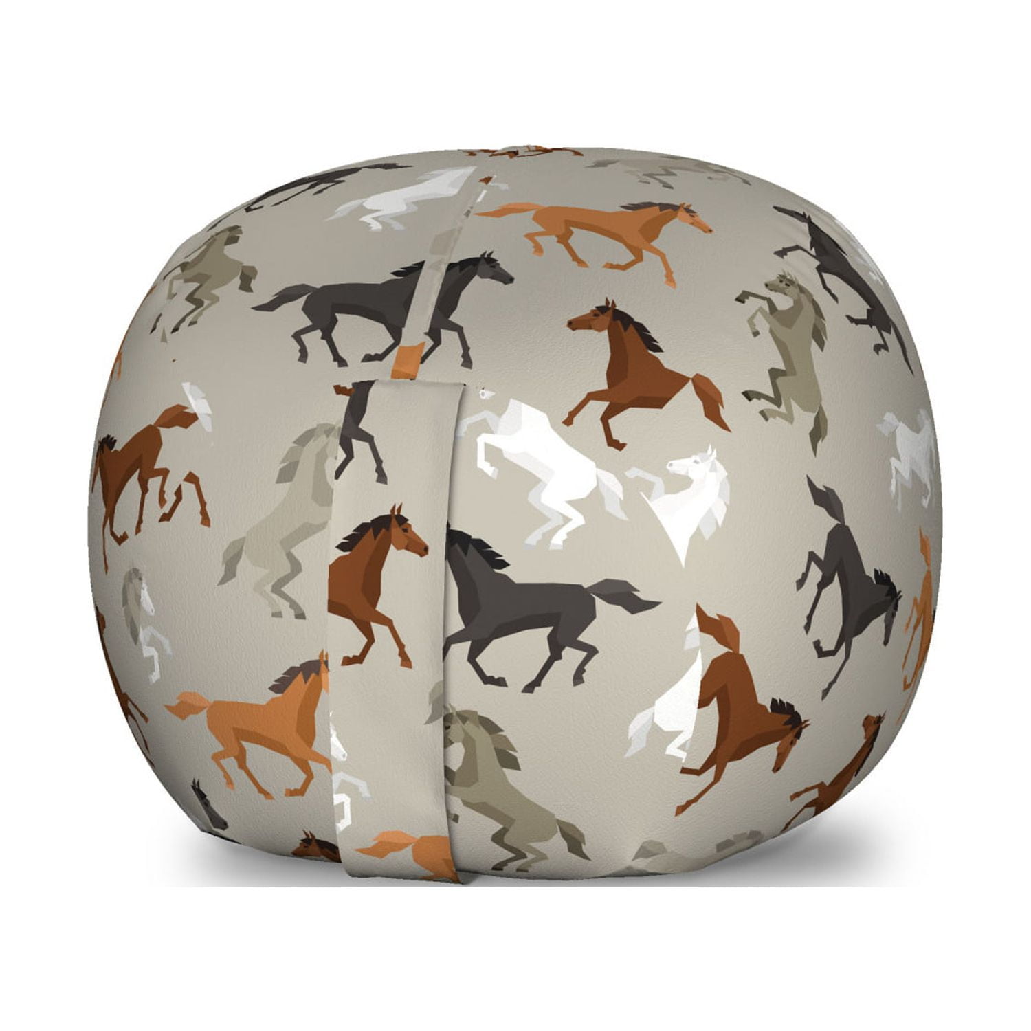 Horses Storage Toy Bag Chair, Abstract Stallions Simple Design Animals ...