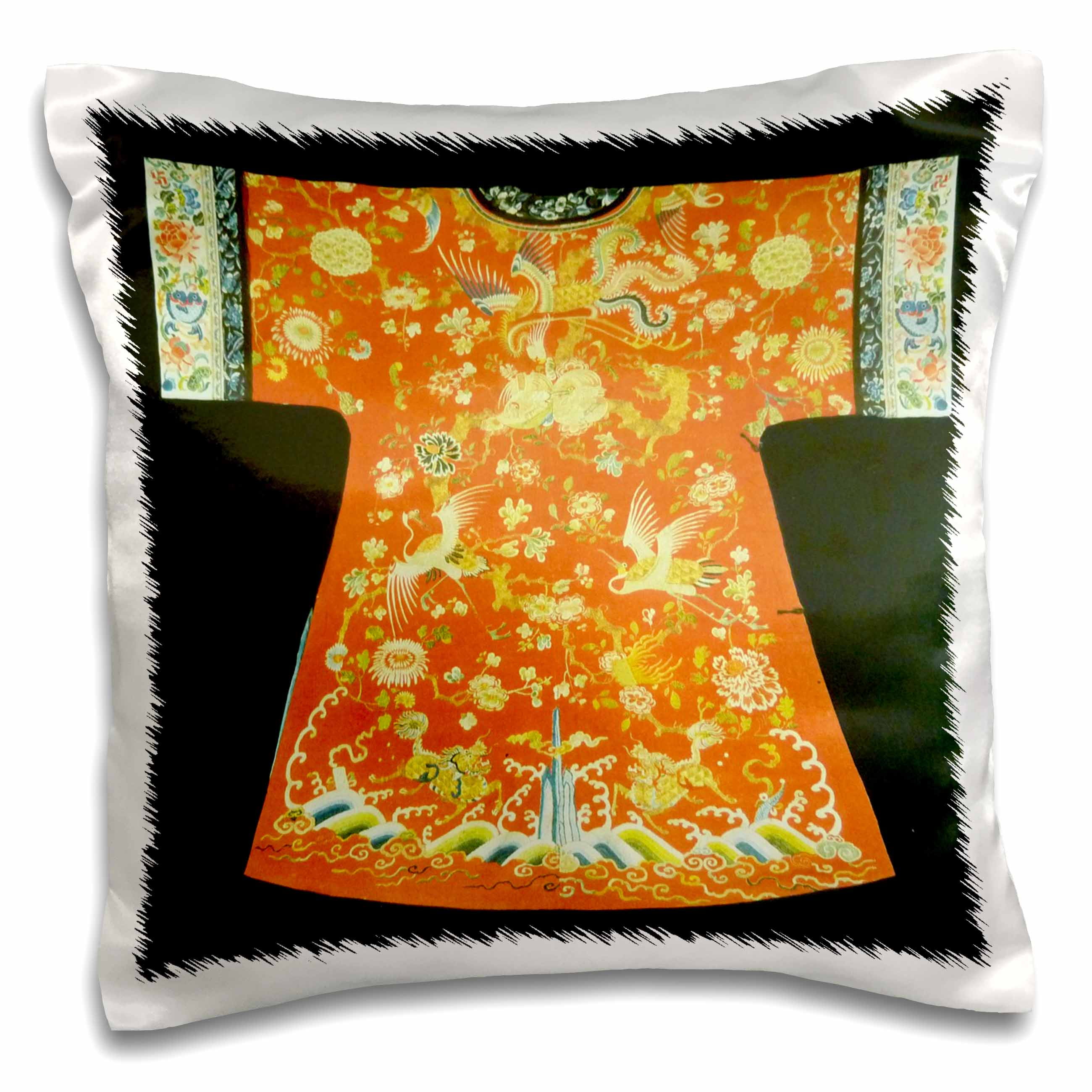 3dRose, Horses and Herons Red Chinese Coat, 16x16 inch Pillow Case ...