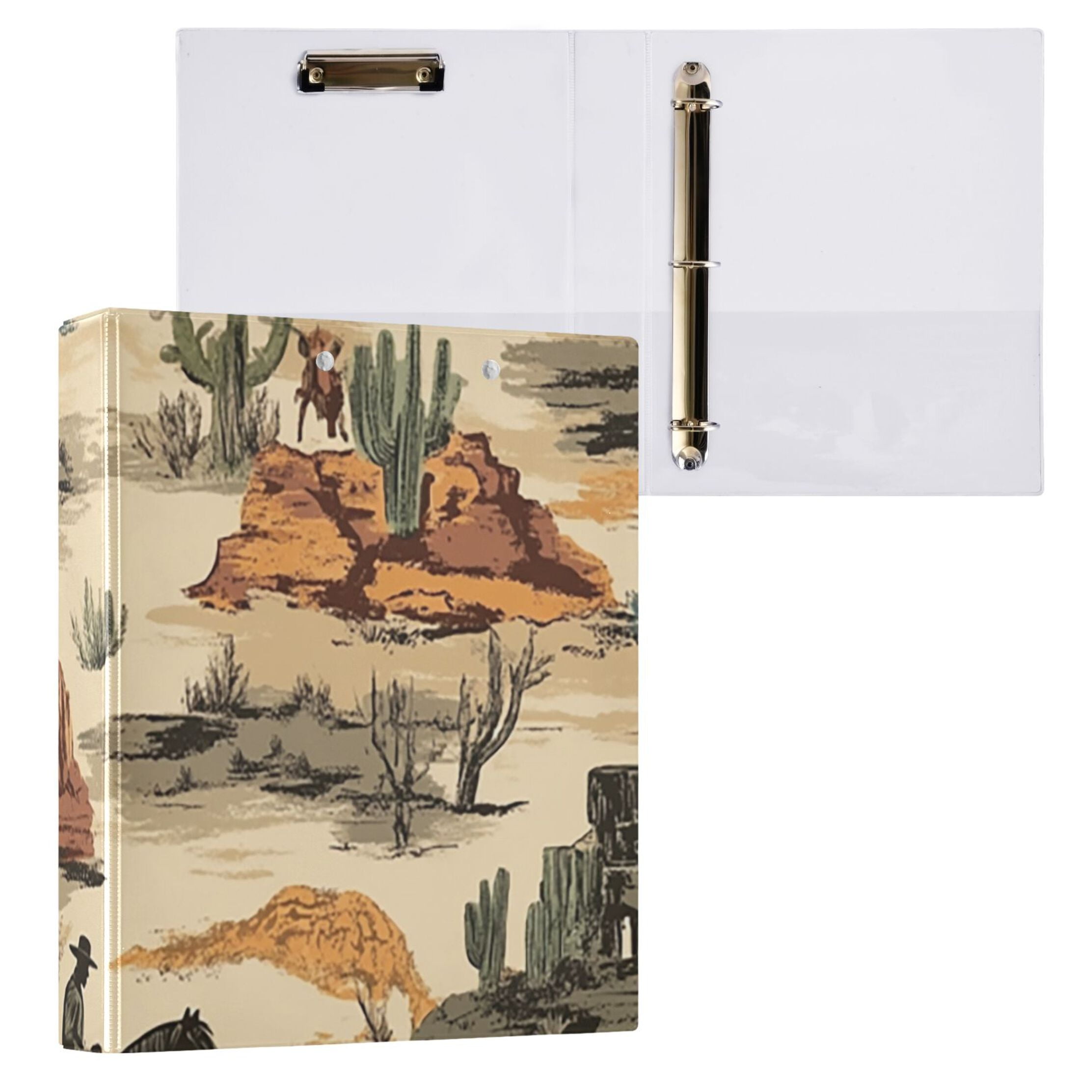 Horses in Wild West 3 Ring Binders 1.5 inch Hardcover File Folders with ...