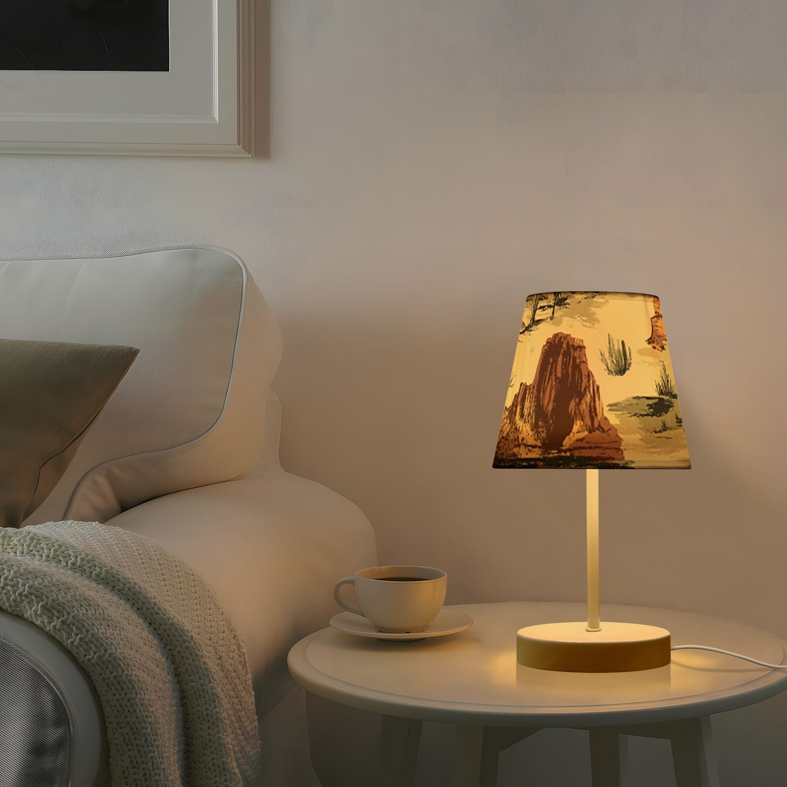 Horses in Wild West Desk Lamp 3 Color Modes LED Table Lamp Nightstand ...