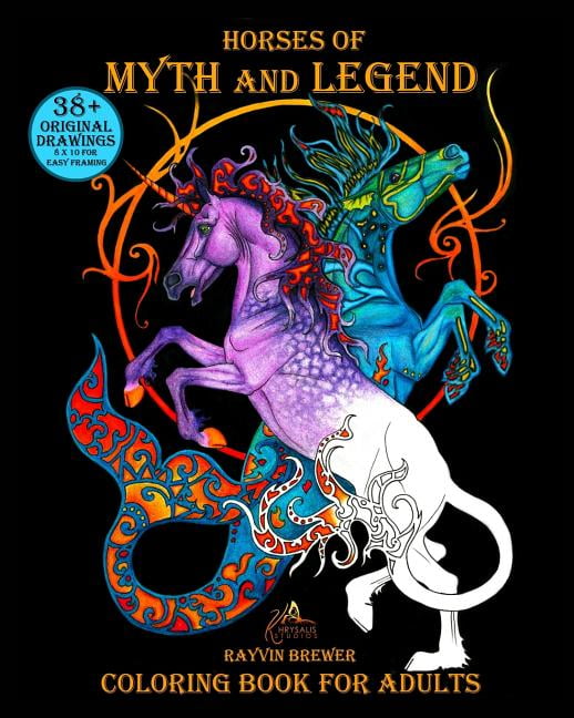 Horses of Myth and Legend: Coloring Book for Adults (Paperback ...