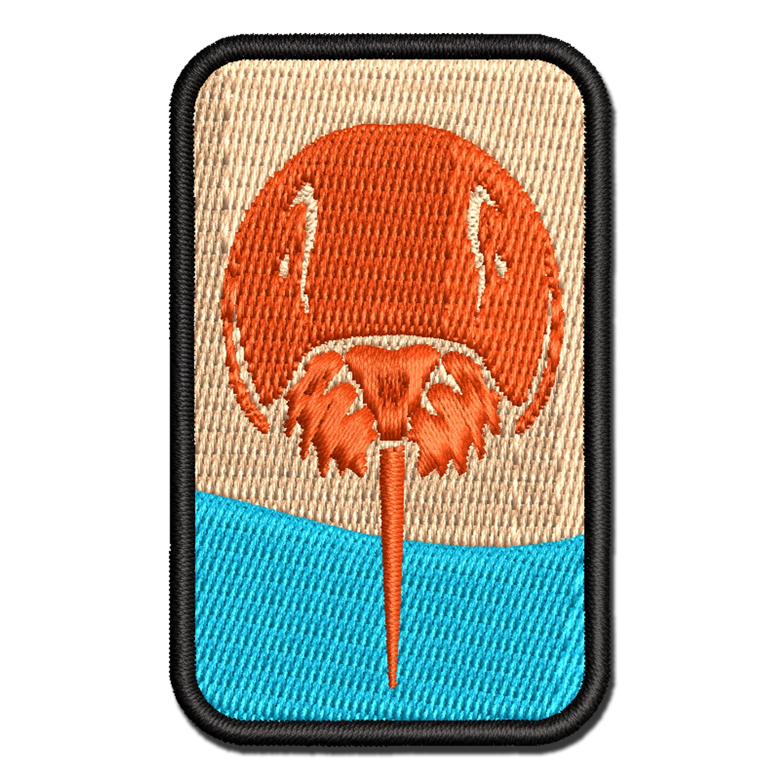 Horseshoe Crab Applique Multi-Color Embroidered Iron-On Patch - 3 Inch ...