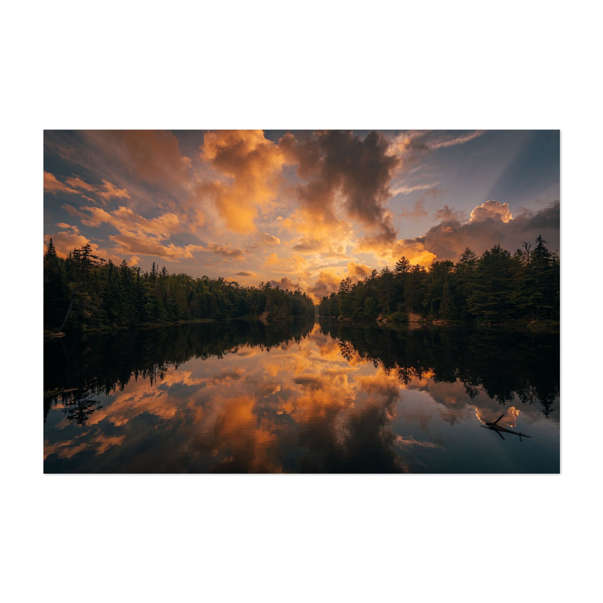 Horseshoe Lake Sunset - Tupper Lake New York Photography Unframed Wall ...