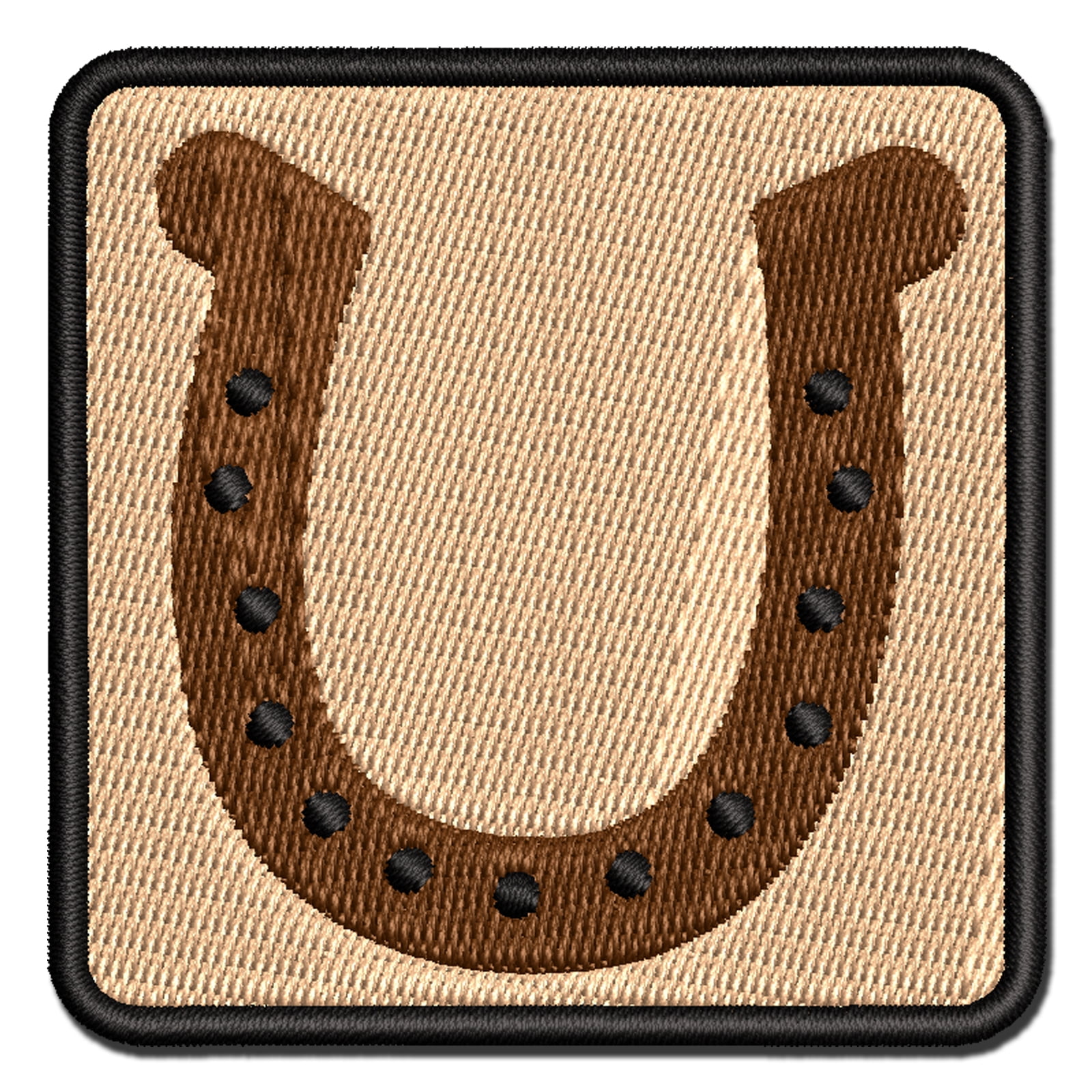 Horseshoe Lucky Applique Multi-Color Embroidered Iron-On Patch - 3 Inch ...