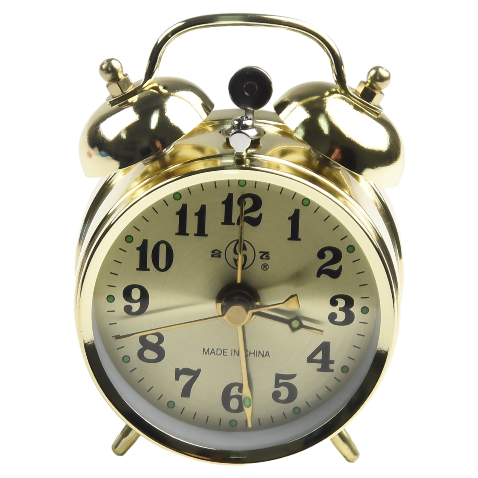 Horseshoe Mechanical Gold Alarm Clock Manual Wind Up Vintage Metal ...