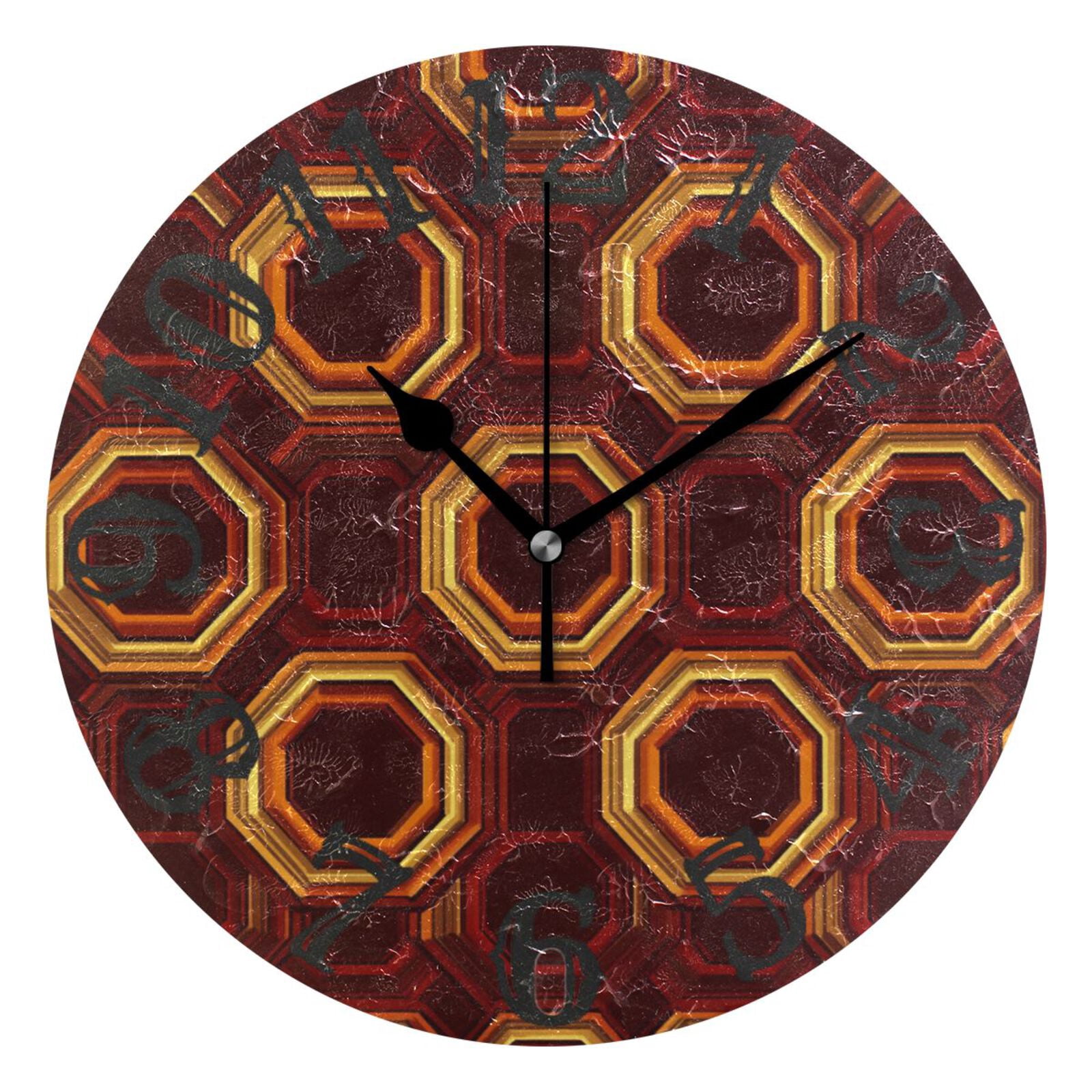 Horseshoe Octagonal Wall Clock 10 inch Non-Ticking Easy to Read ...