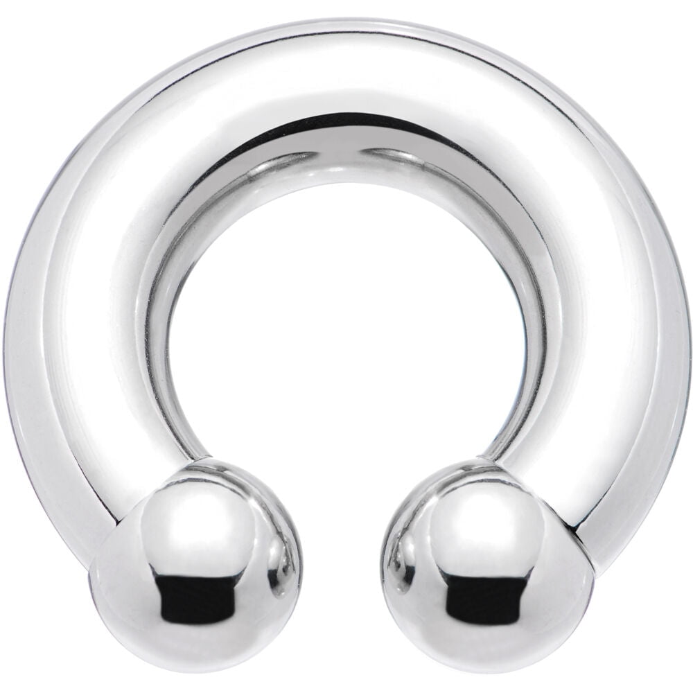 Horseshoe Prince Albert Ring Internal Threaded 316L Steel (0 & 00 Gauge ...