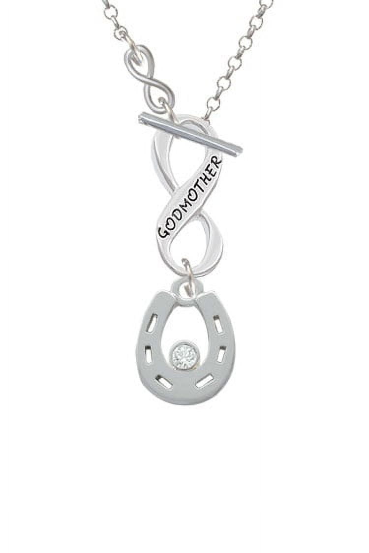 Horseshoe with Clear Crystal - To Infinity Godmother Toggle Necklace ...