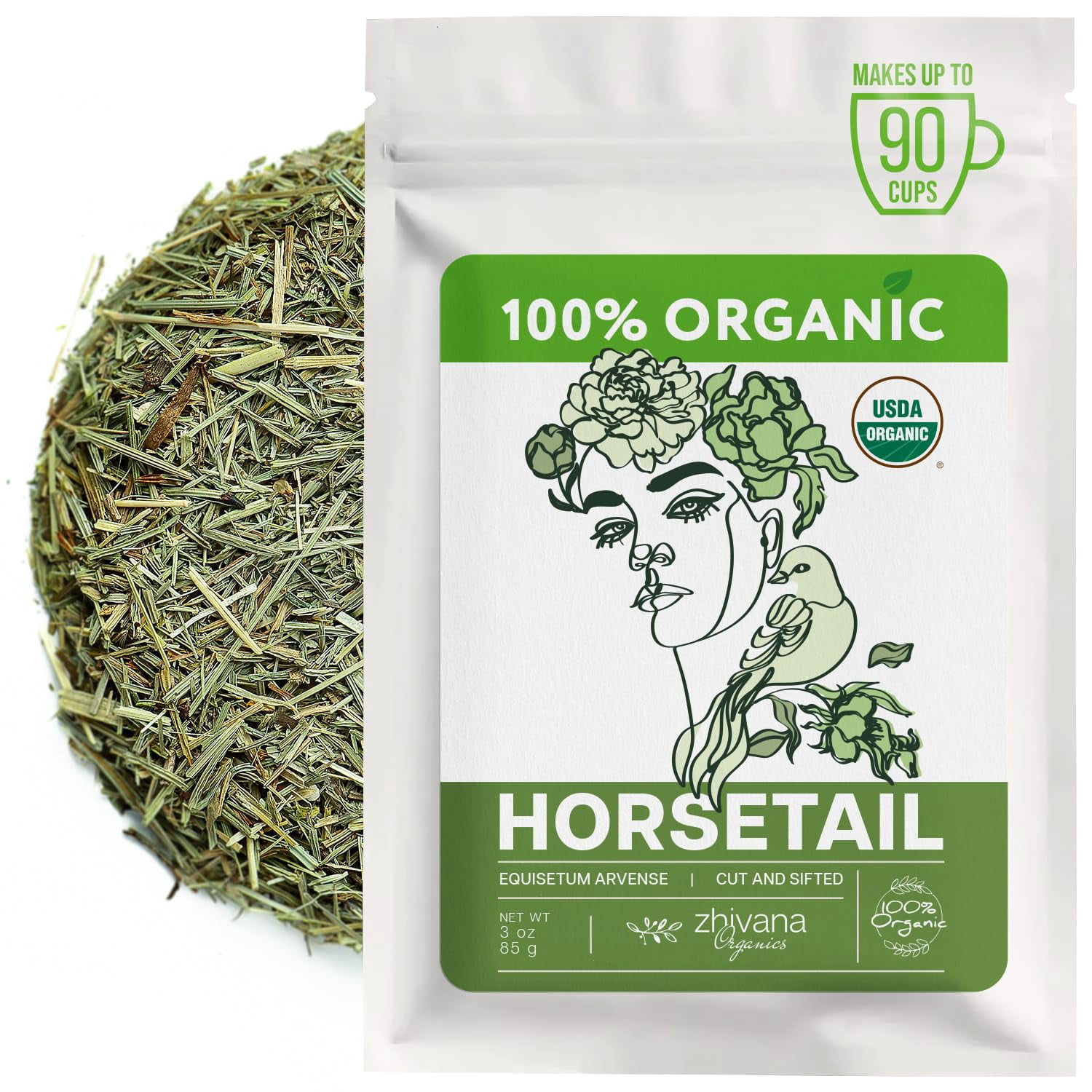 Horsetail Tea Organic (3 oz.) - Organic Horsetail Herb (Equisetum ...