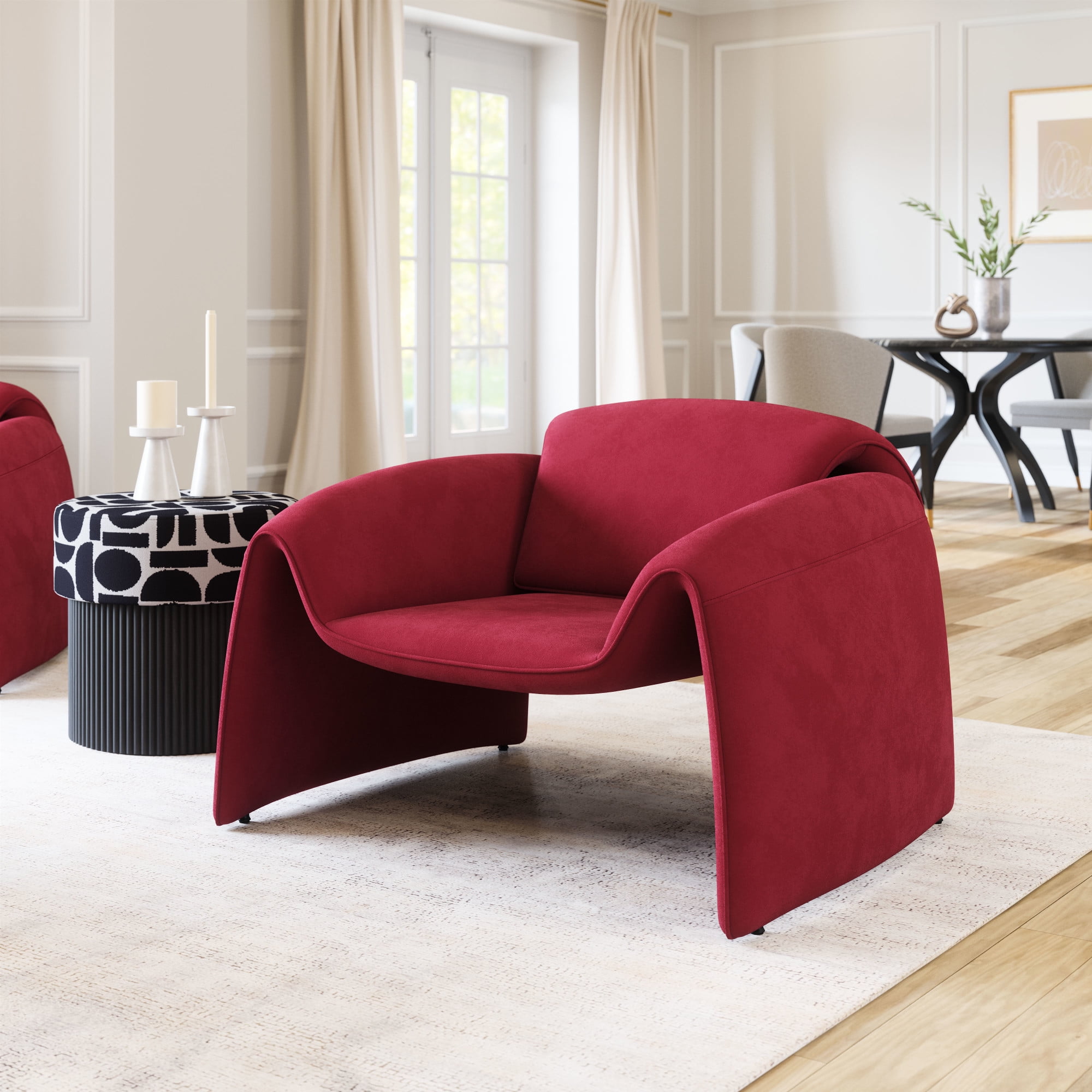 Horten Collection Accent Chair Red - Walmart.com