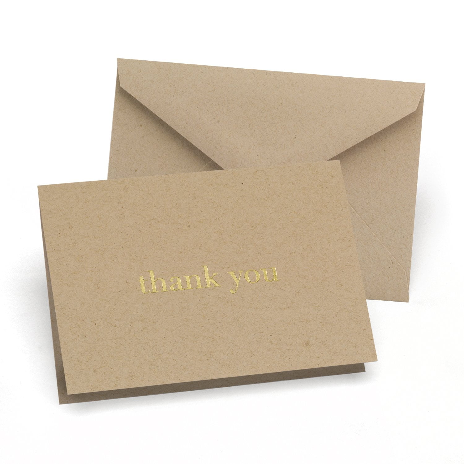 Hortense B. Hewitt 50-Count Kraft Natural and Gold Thank You Note Cards ...