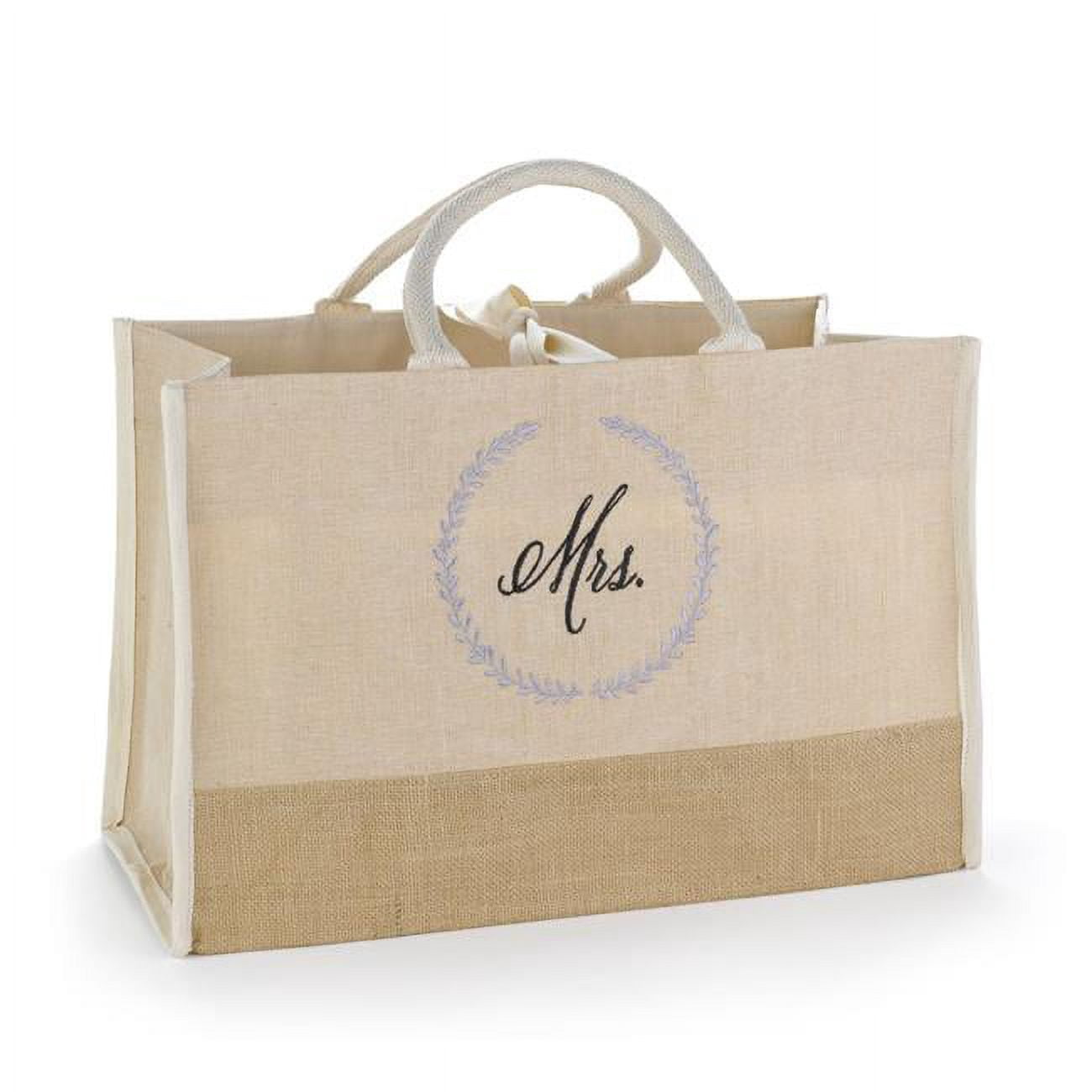 Hortense B. Hewitt 55177B Rustic Wreath Mrs. Jute Tote Bag - Walmart.com