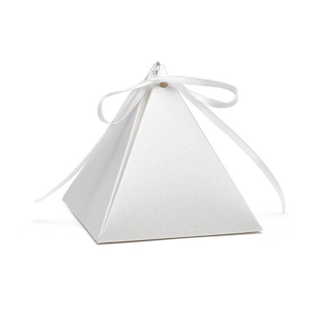 Hortense B. Hewitt Pyramid Favor Box White Shimmer 25 Pack (54880ST ...