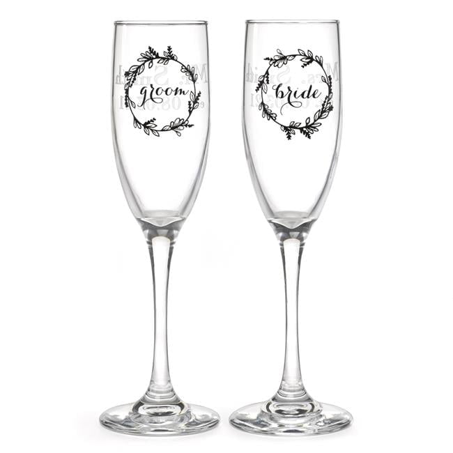 Hortense B. Hewitt Rustic Wreath Flutes - Personalized - Pack of 2 ...