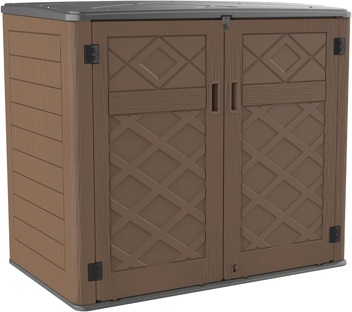 Horti Cubic 50 Cu. Ft. Horizontal Outdoor Storage Shed, HDPE Patio ...