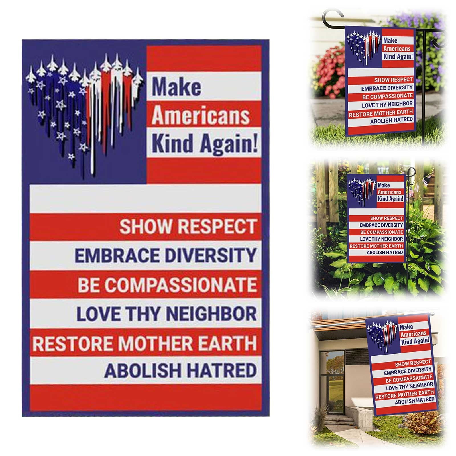 Horticultural Banner Lowprice! Hanzidakd Make America Kind Again Garden ...