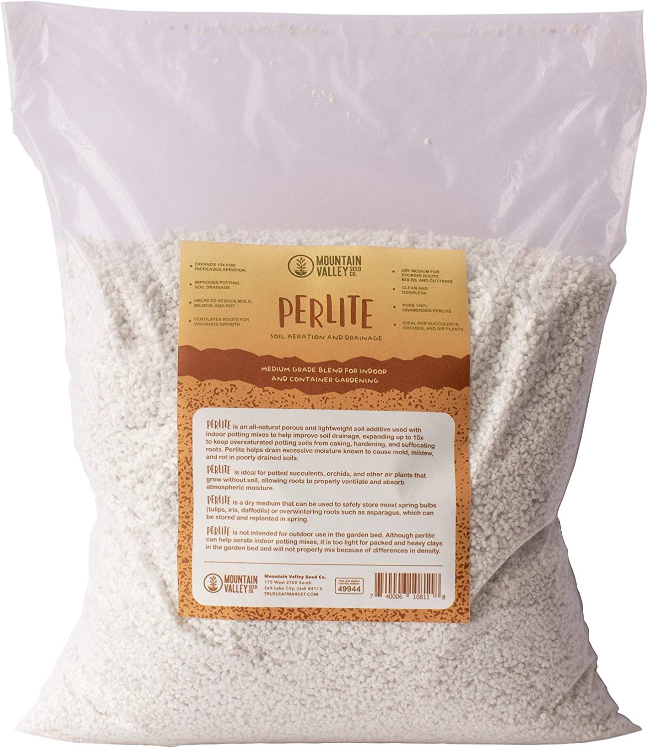 Horticultural Grade Perlite - One 8 Quart Bag ~2 Lbs - (~1/8 Inch ...