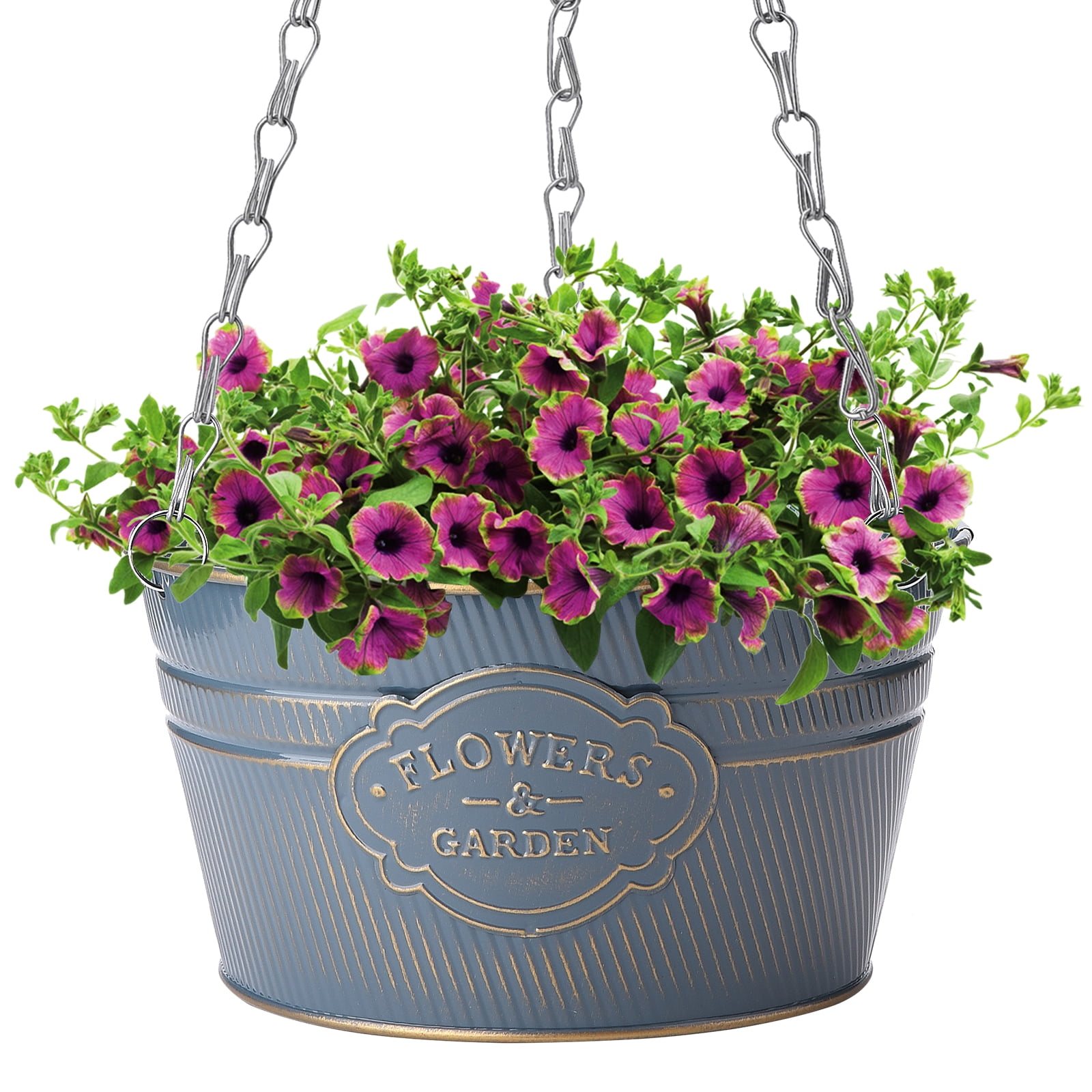Horticultural Iron Bucket Flower Implement With Iron Chain - Walmart.com
