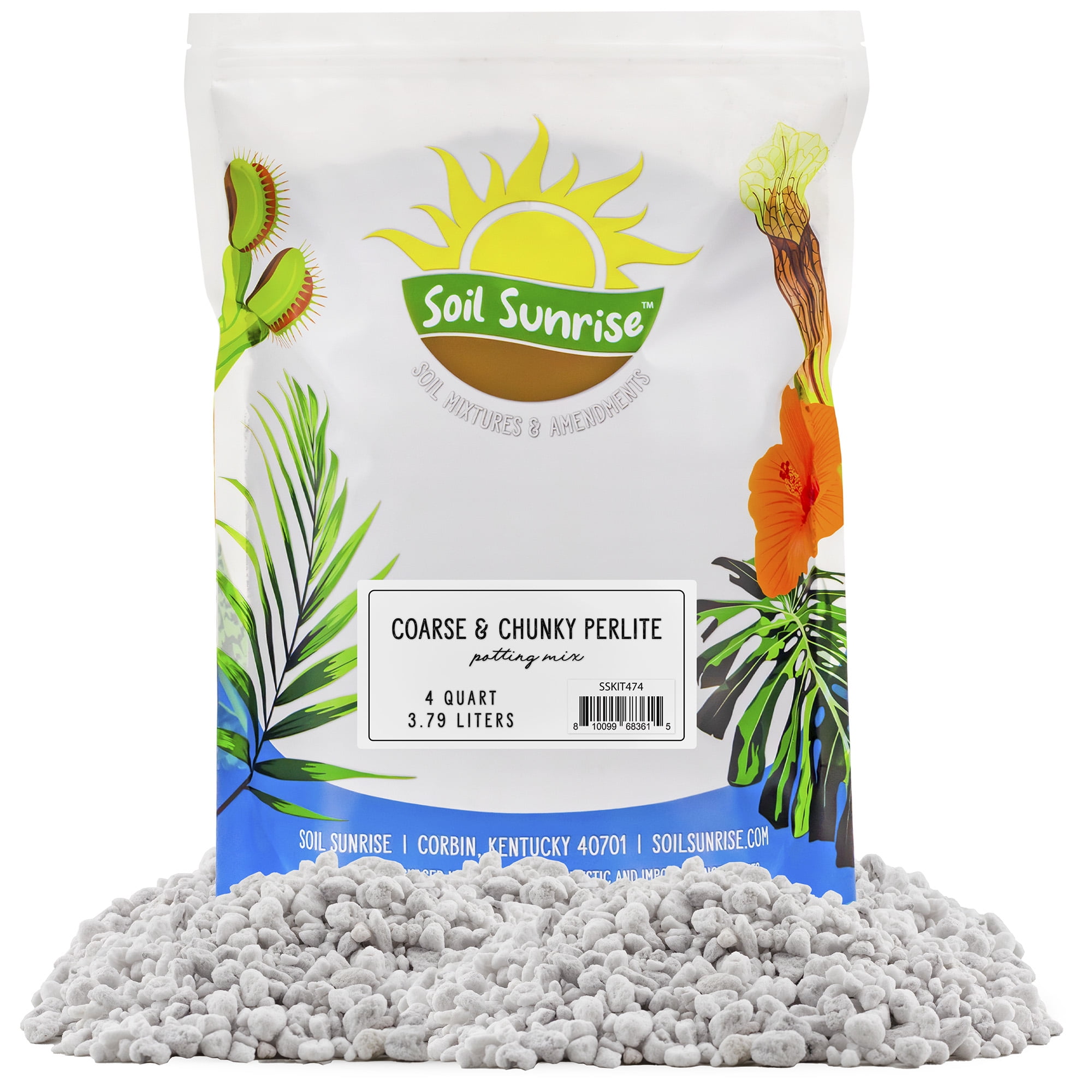 Soil Sunrise Horticultural Perlite (4 Quarts); Soil Additive for ...