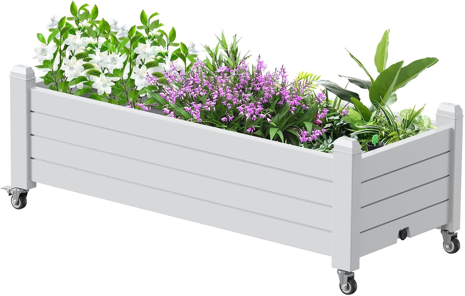 Horticulture Garden Bed, Divisible Resin Planter Box for Backyard, Patio, Balcony, with 4 Legs ...