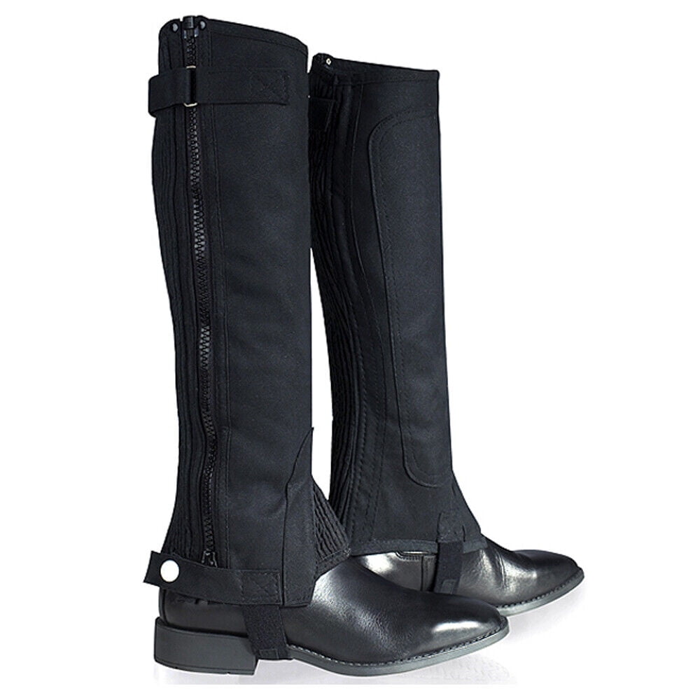 Horze Amara Childrens Chaps Easy Care Suede With Rib - Black S/W ...
