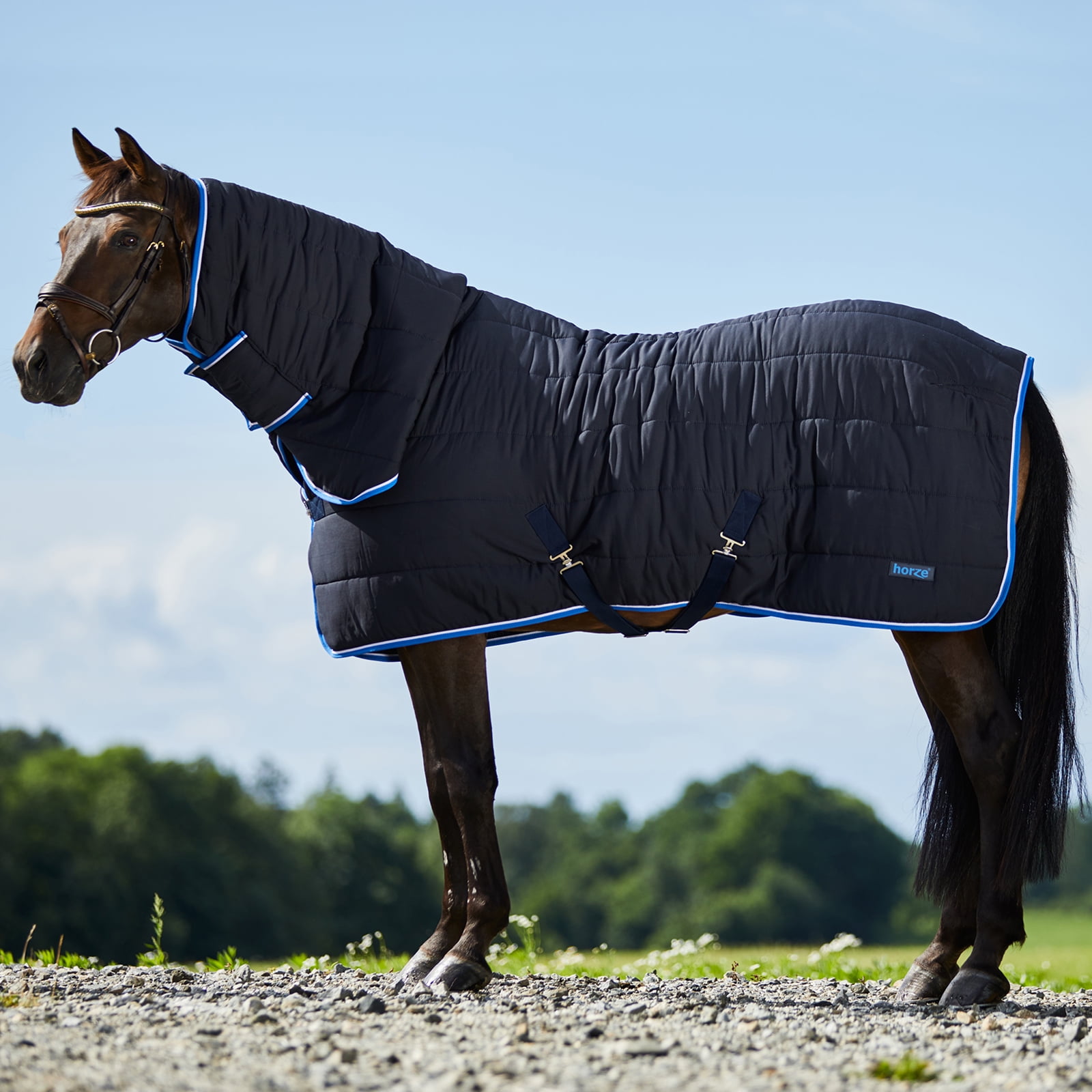 Horze Glasgow Combo Anti-Slip Indoor Stable Horse Blanket with Attached ...