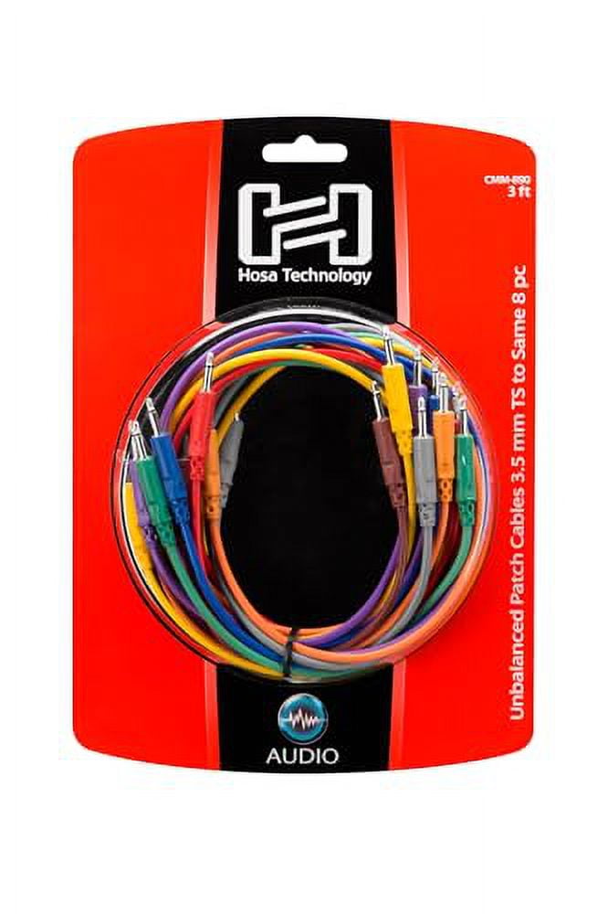 Hosa CMM-890 Eurorack Patch Cables 8-Pack - 3 Feet, Assorted Colors ...