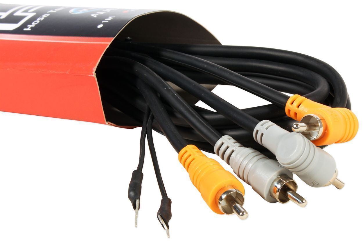 Hosa Technology 6-Foot Dual RCA to Right-angle RCA Cable with Ground ...