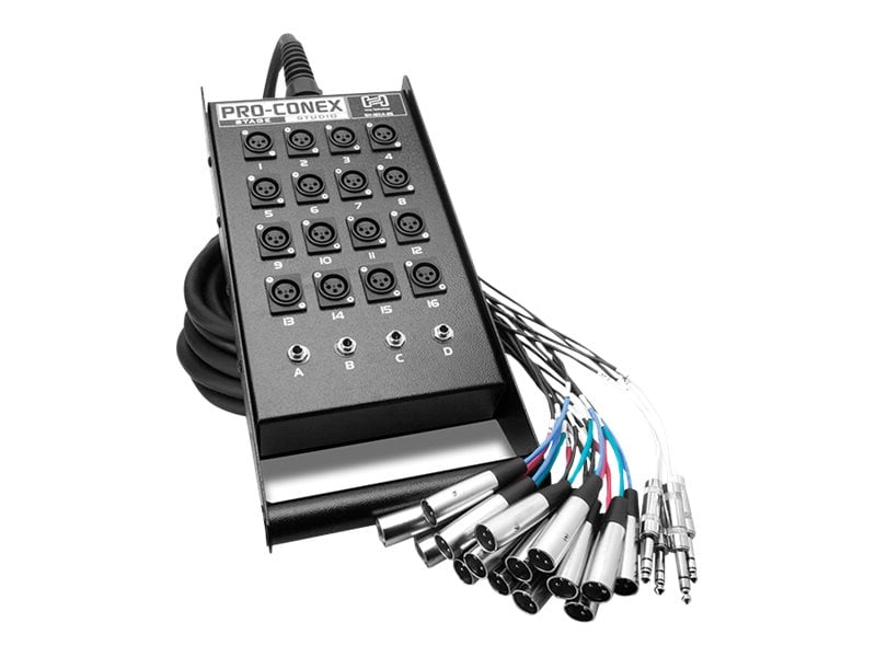 Hosa Pro-Conex 16x4 Stage Box Snake 50ft XLR Sends & TRS Returns ...