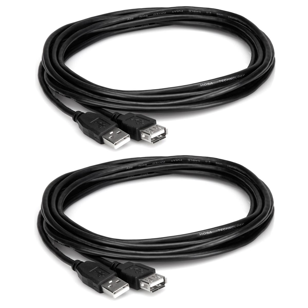 Hosa Technology 10' USB 2.0 "A" Male to "A" Female Extension Cable - 2 ...