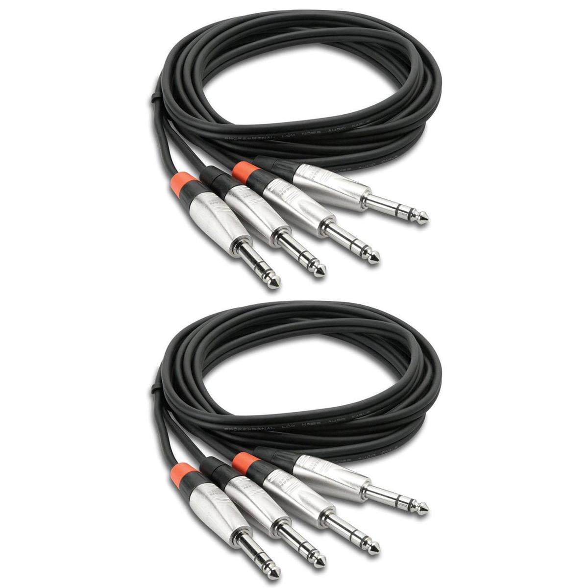 Hosa Technology 2 Pack 20' Pro Stereo Interconnect, Dual 1/4" TRS Male ...