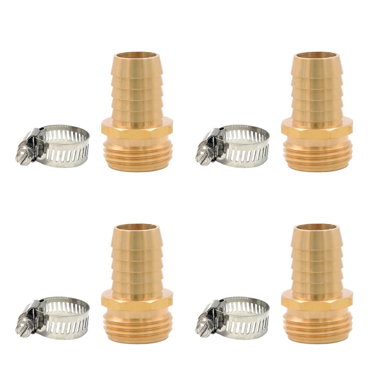 Hose Adapter 3/4" Hose Barb x 3/4" MHT Brass Adapter with Clamp ...