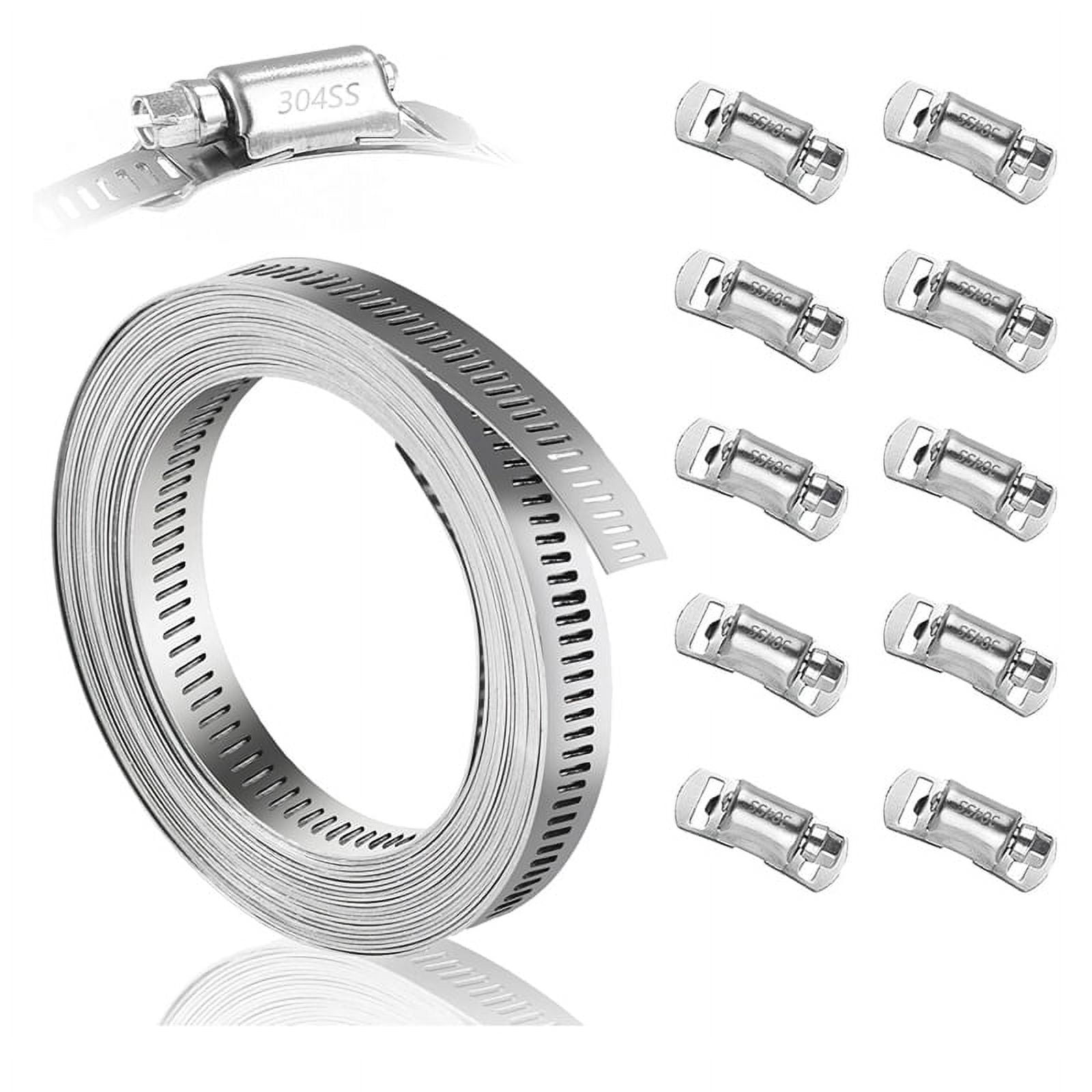 Hose Clamp 12ft 10 Pieces Strong Fastener Combo Kit Adjustable Pipe ...